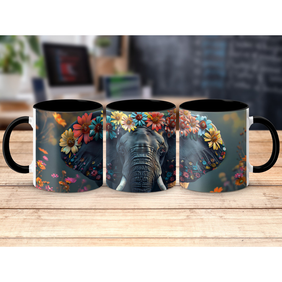 East Urban Home Set of 2 Realistic Animal Design 11oz Accent Mugs ...