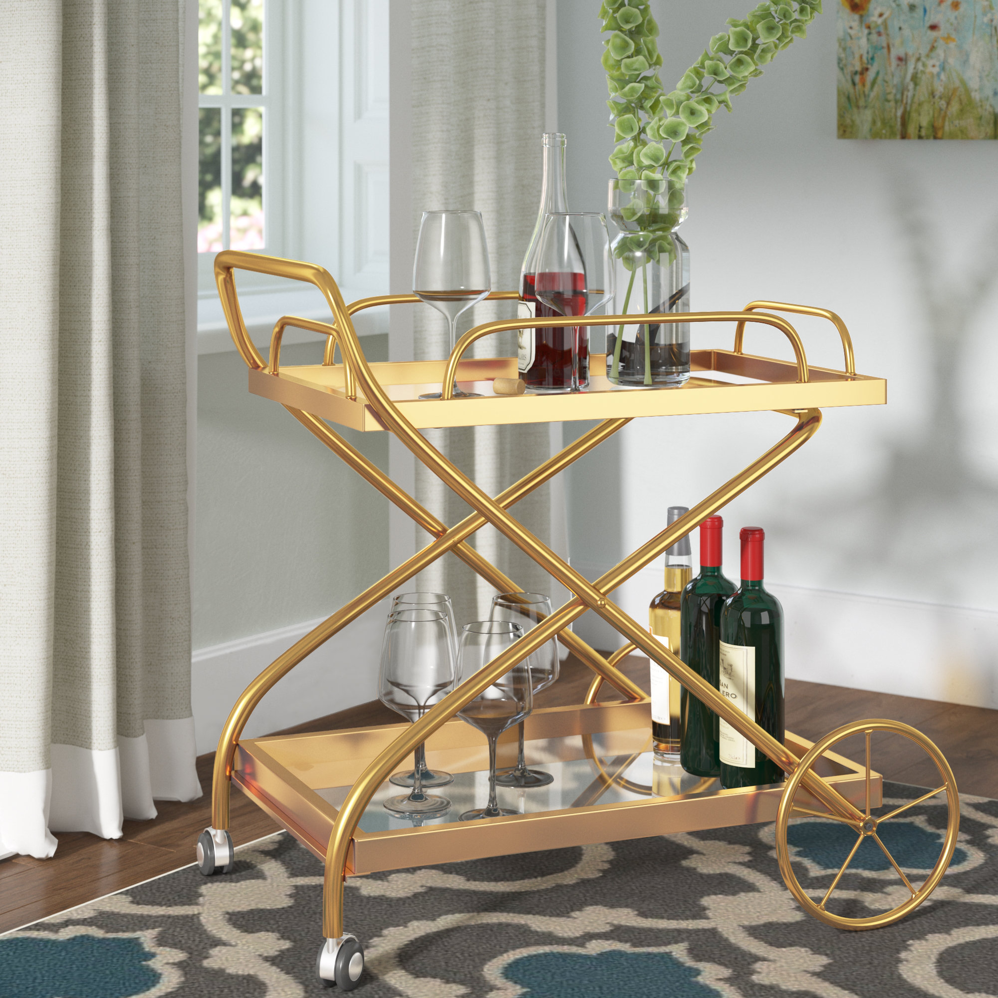 Red Barrel Studio® Mattern Indoor Bar Cart & Reviews | Wayfair