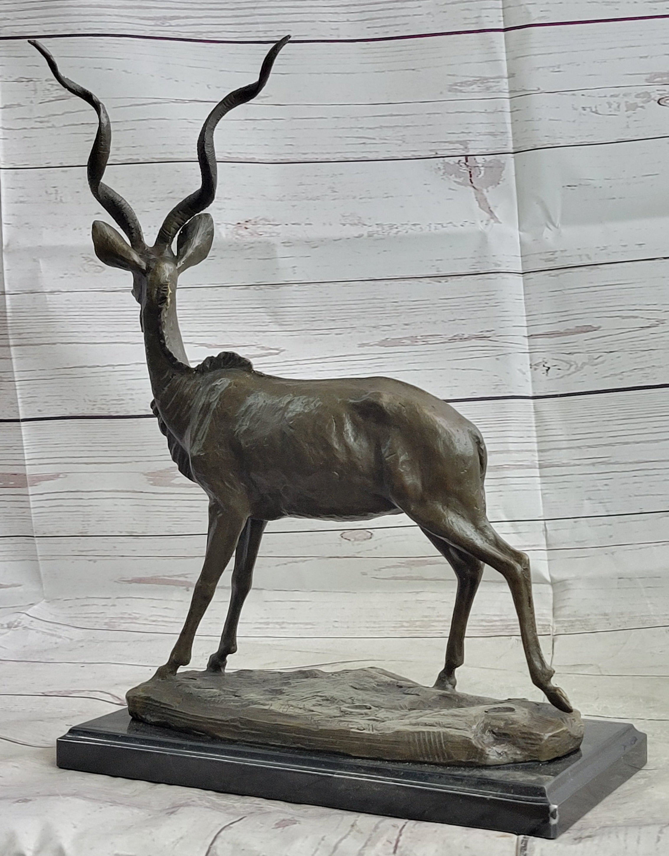 Loon Peak® Kajuana Kudu Antelope Gazelle African Deer Bronze Sculpture ...