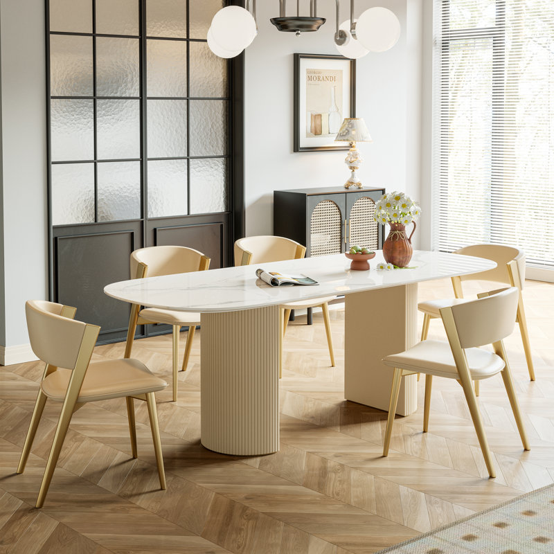 Hokku Designs Ekkehart Oval Dining Room Table Dinning Table Modern ...