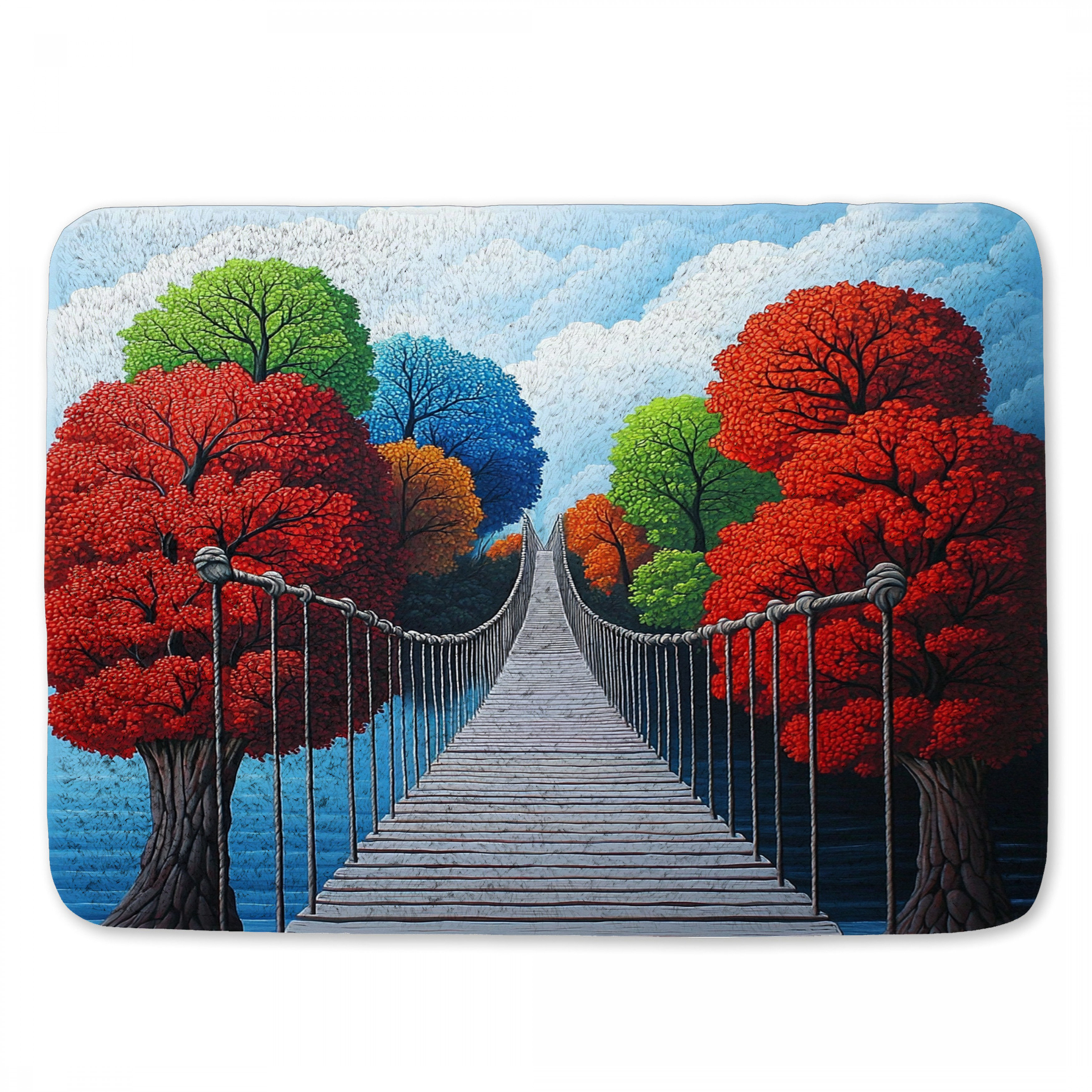 Red Barrel Studio® Suspension Bridge Bath Mat Scenic Bathroom Decor ...