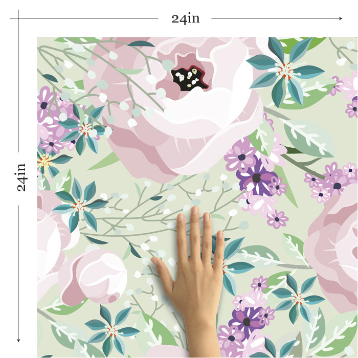 Red Barrel Studio® Alyria Peel & Stick Floral Panel | Wayfair