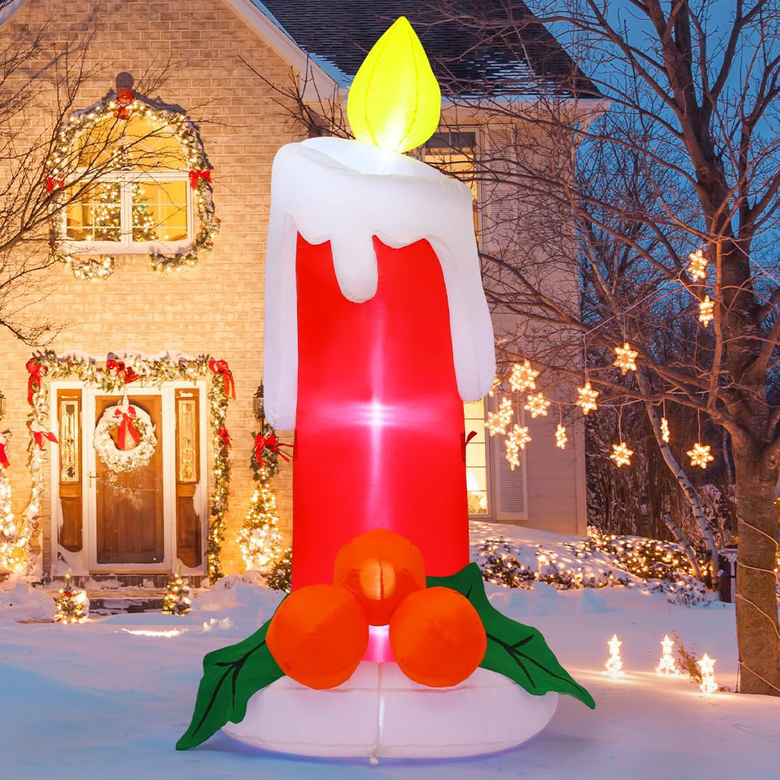 GOOSH Christmas Inflatable 6.2FT Outdoor Christmas Candles Christmas ...