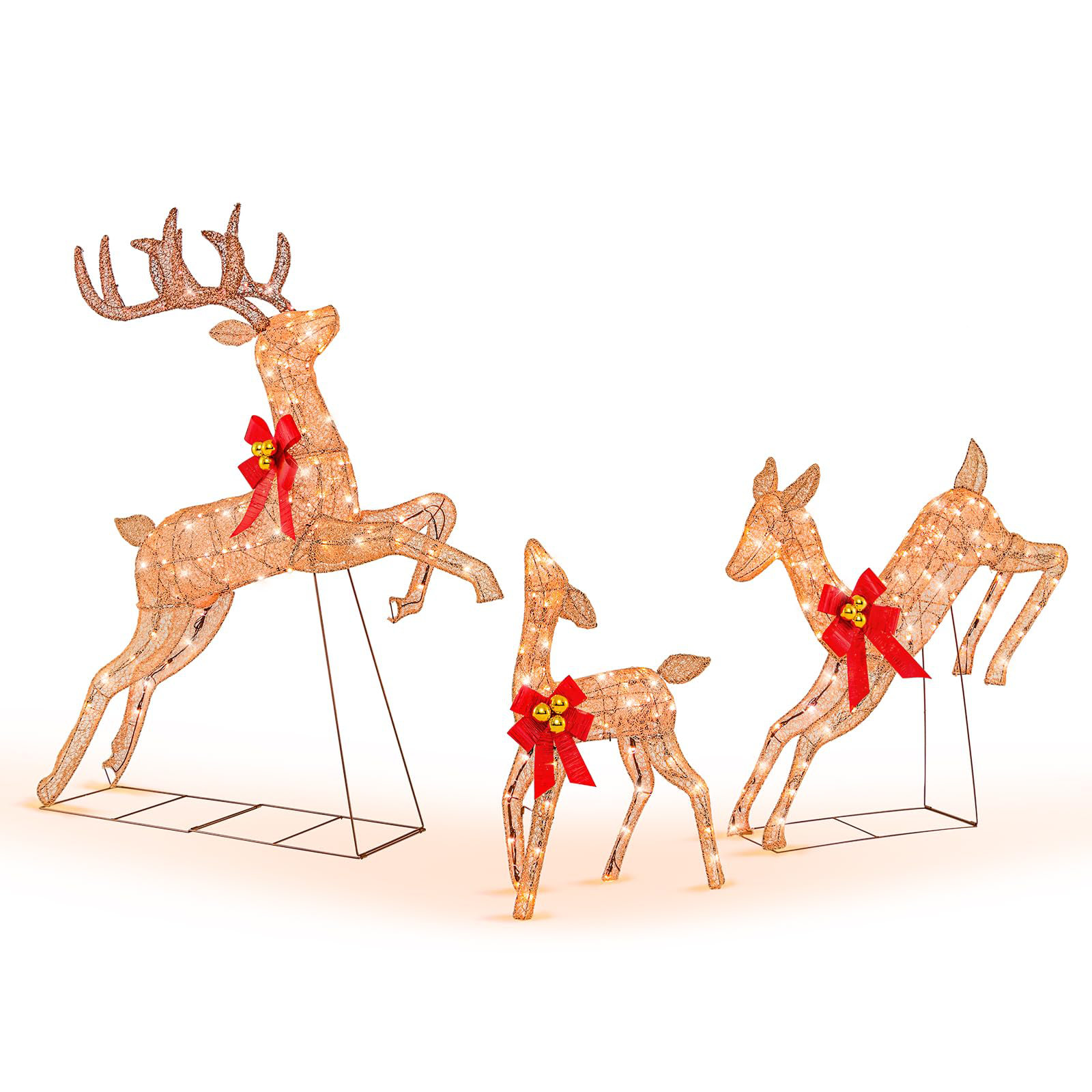 The Holiday Aisle® 3 Pieces Lighted Christmas Reindeer, Holiday ...