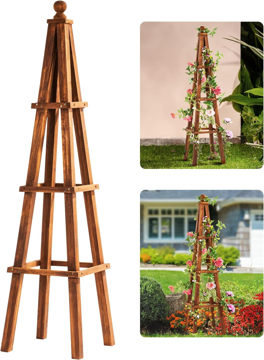Arlmont & Co. Sohvi 60.6'' H x 14.9'' W Metal Obelisk Trellis & Reviews ...