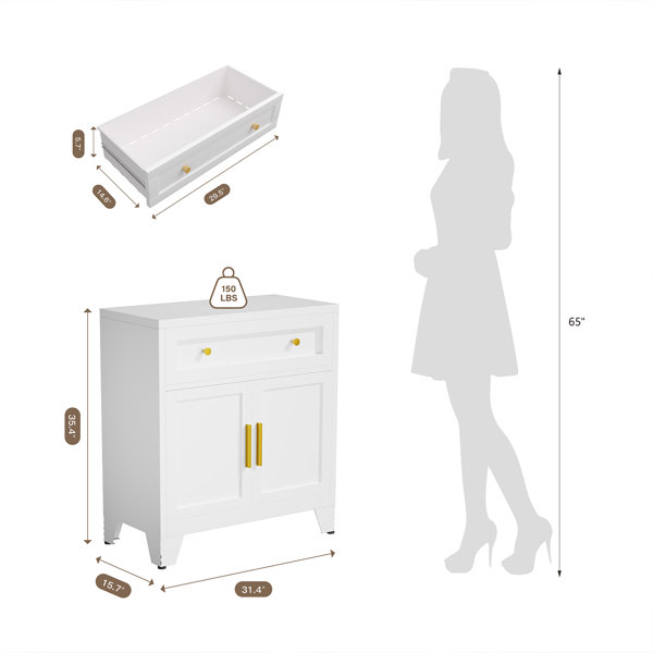 Winston Porter Metal Coffee Bar Cabinet, Farmhouse Buffet Sideboard ...