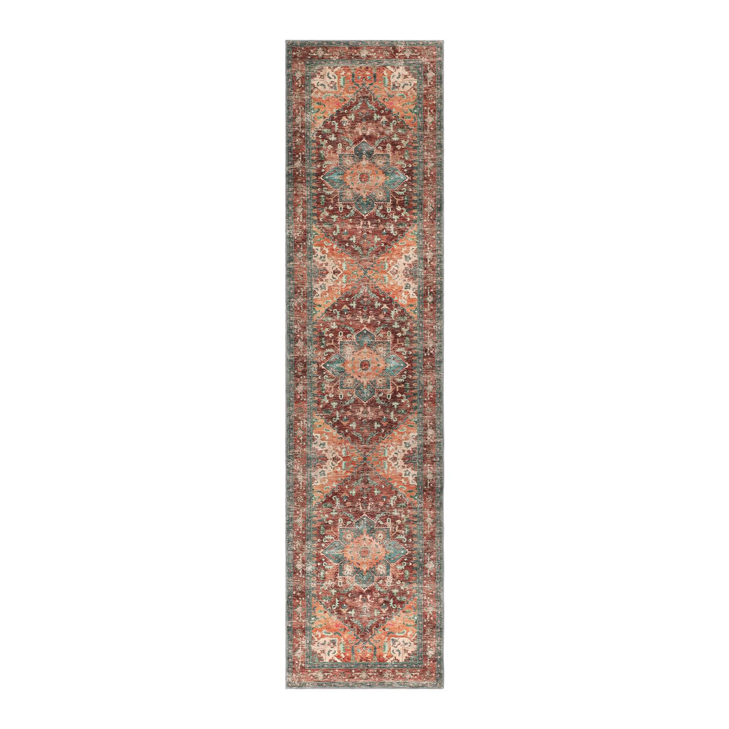 Bungalow Rose Tarni Washable Runner Rug, 2X8 Non-Slip Boho Vintage ...