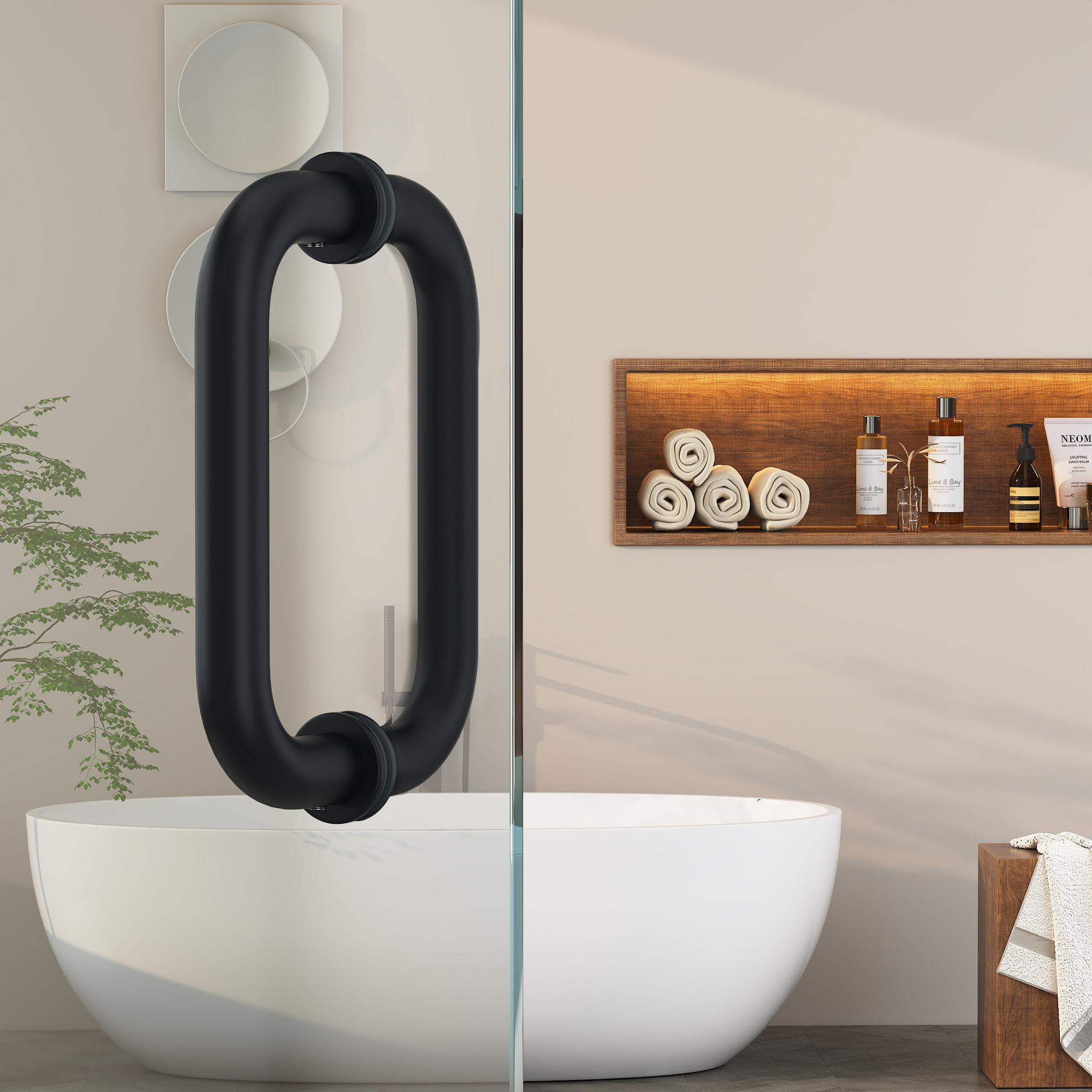 Bathlink 6" Shower Door Handle, Back To Back Tubular Handle Compatible ...