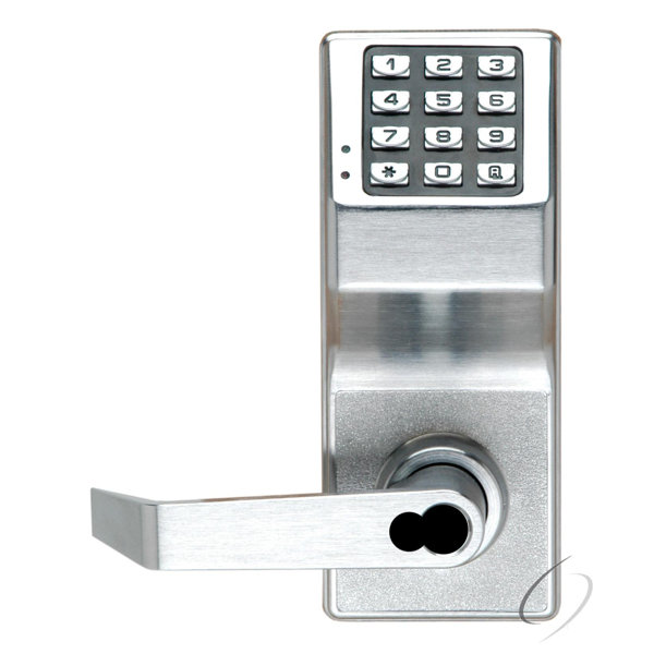Alarm Lock Trilogy Satin Chrome Keyless Entry Door Lever | Wayfair
