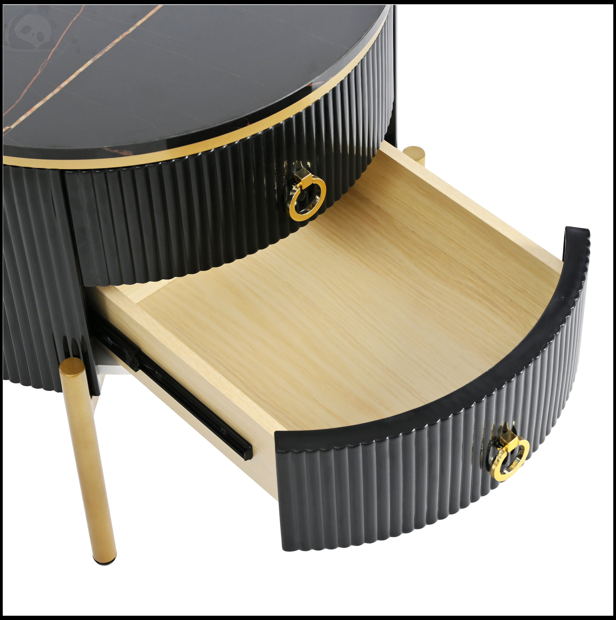 Mercer41 19.6'' Easy Assembly Round End Table With Storage Drawers ...