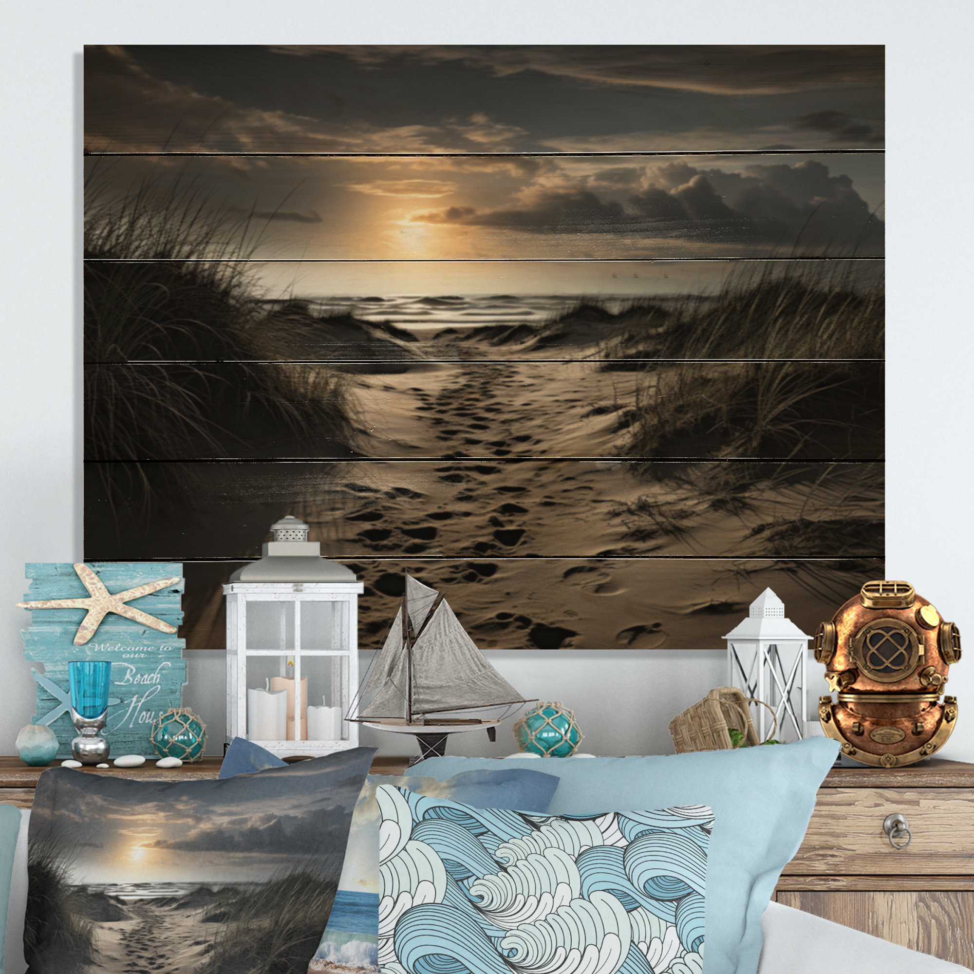 Dovecove Radabaugh Radabaugh Beach Photo Footprints In VI On Wood Print ...