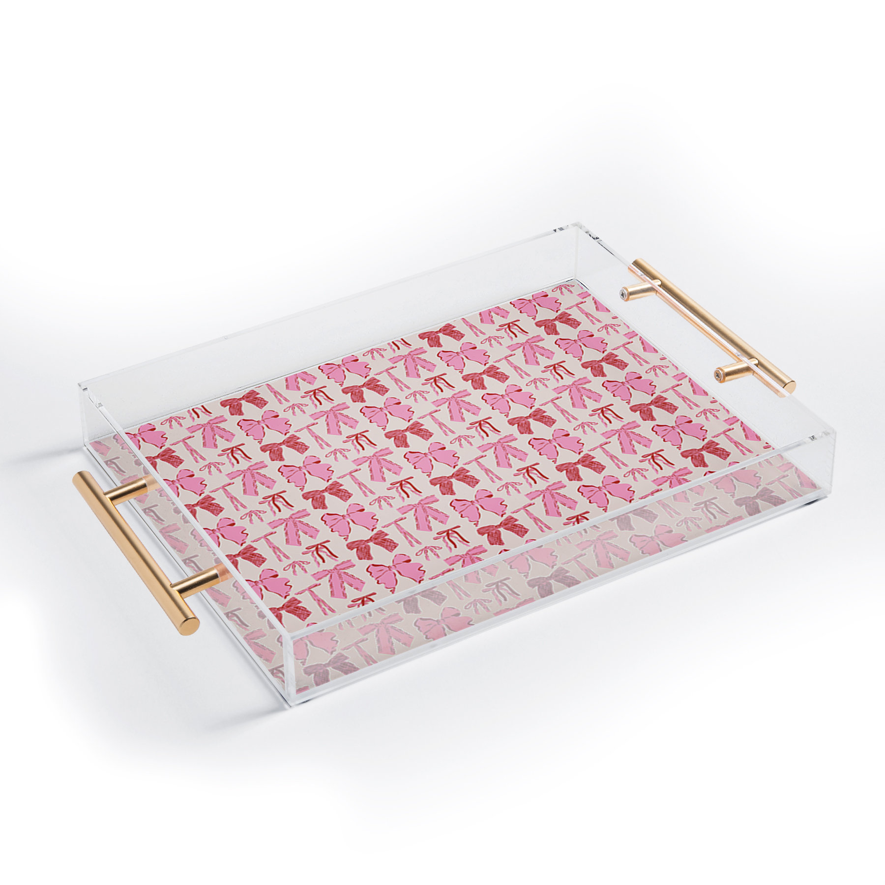 Deny Designs KrissyMast Bows in red and pink Acrylic Tray | Wayfair