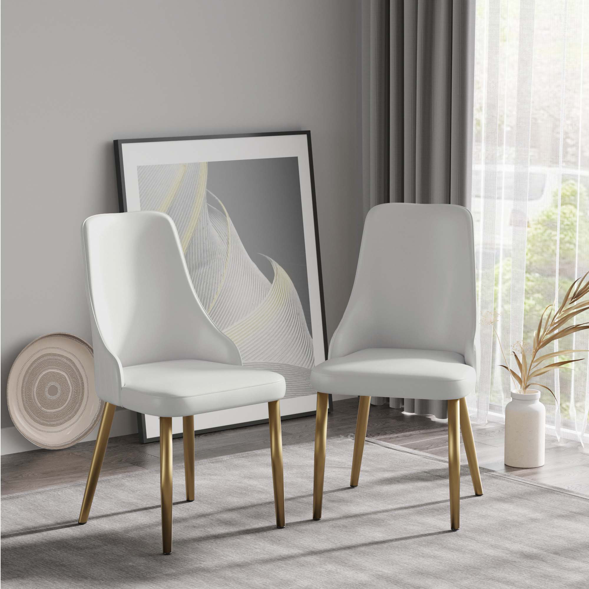GRILLO HOME Pu Sponge-Filled Dining Chair(Set Of 2) | Wayfair