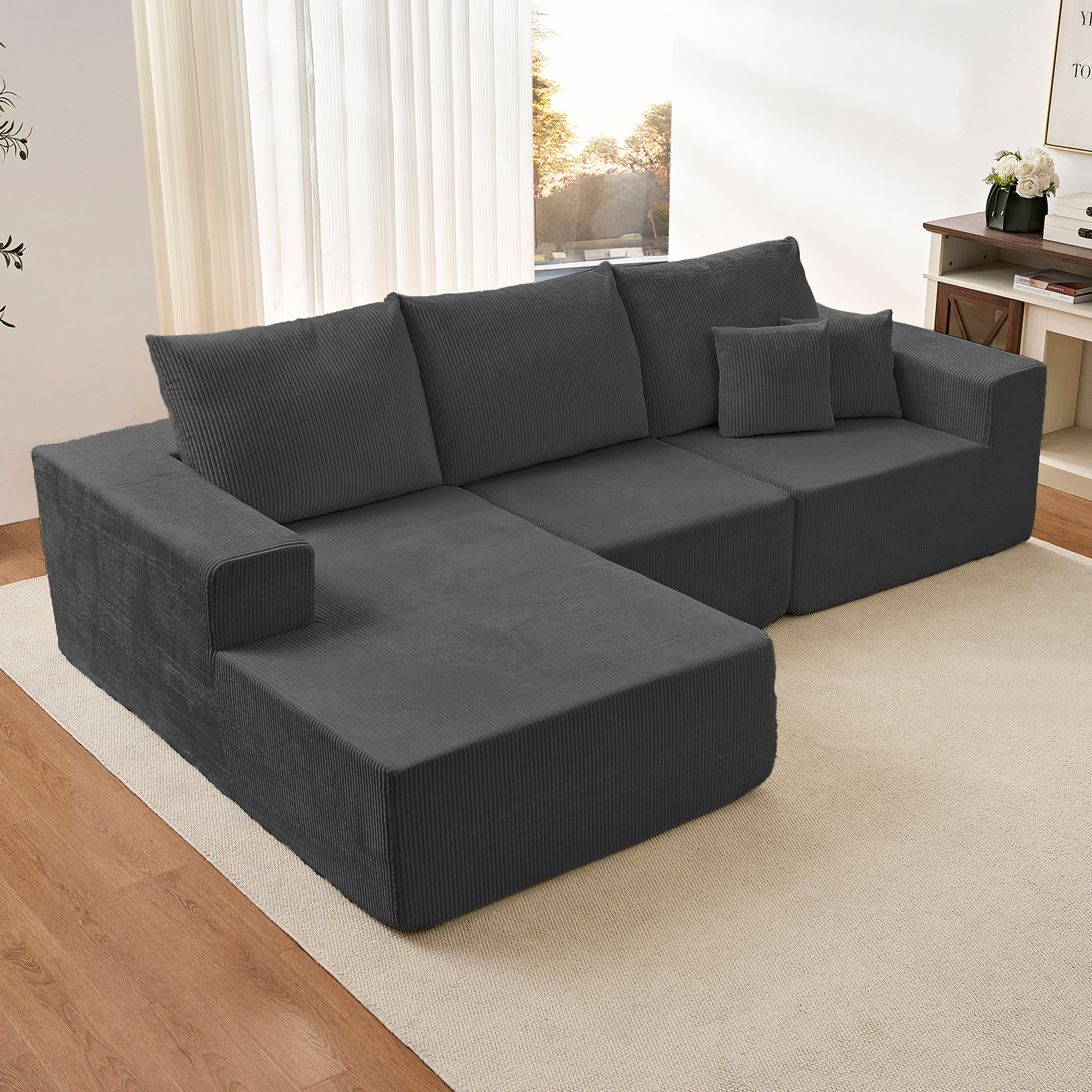 Ivy Bronx Cloud-like L-shaped Sofa - Sink Into Ultimate Relaxation ...