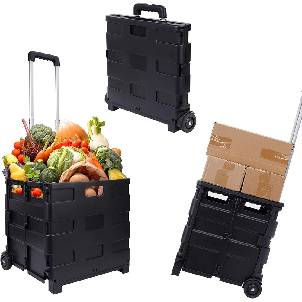 Elevon Heavy Duty Plastic Storage Case，With Wheels，Retractable Handle ...