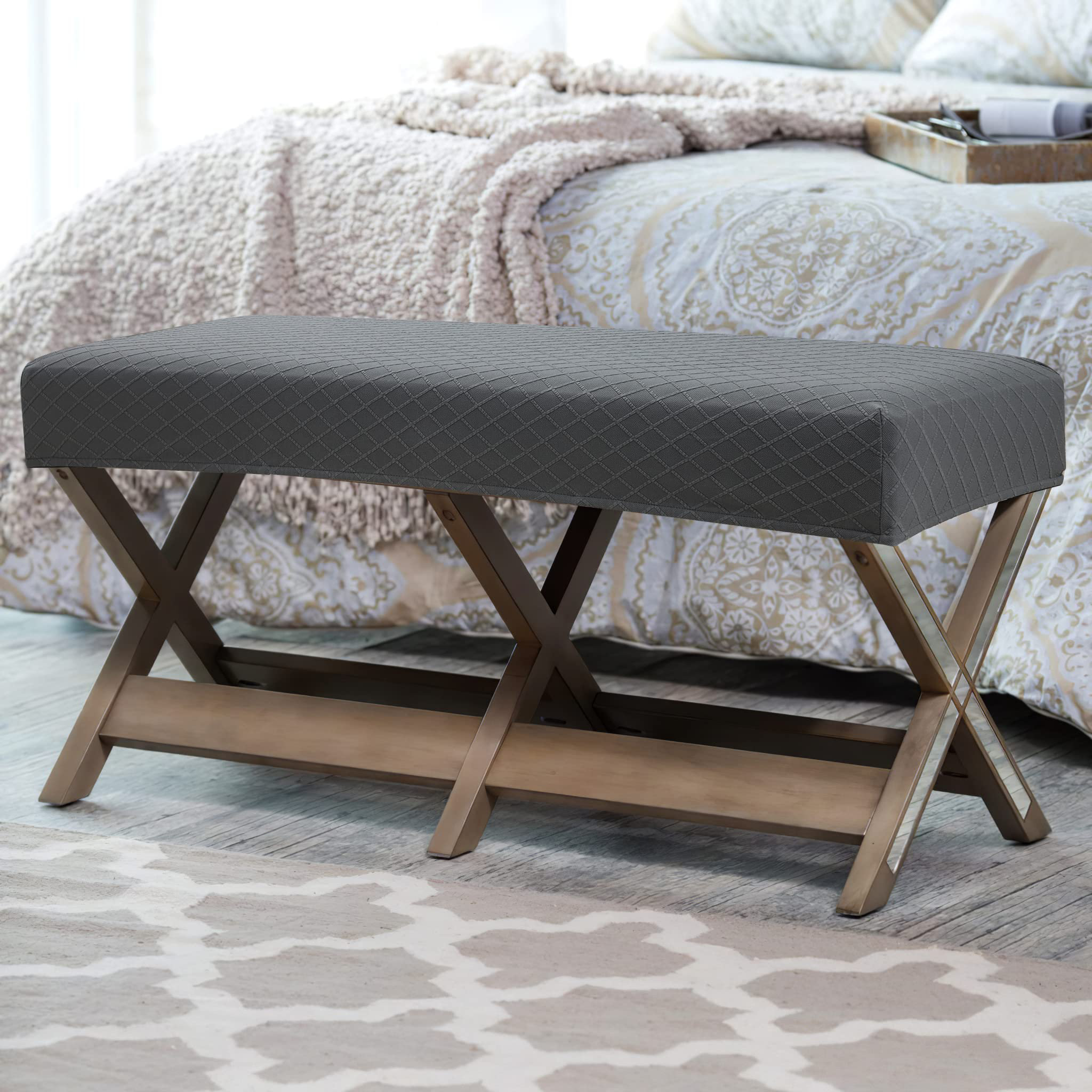 Latitude Run® Waterproof Dining Bench Cover, Removable Bench Slipcover ...