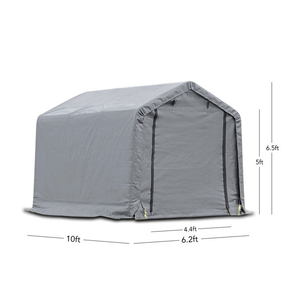WEATHERFAST 6 ft. W x 10 ft. D Metal Portable Storage Shed & Reviews ...