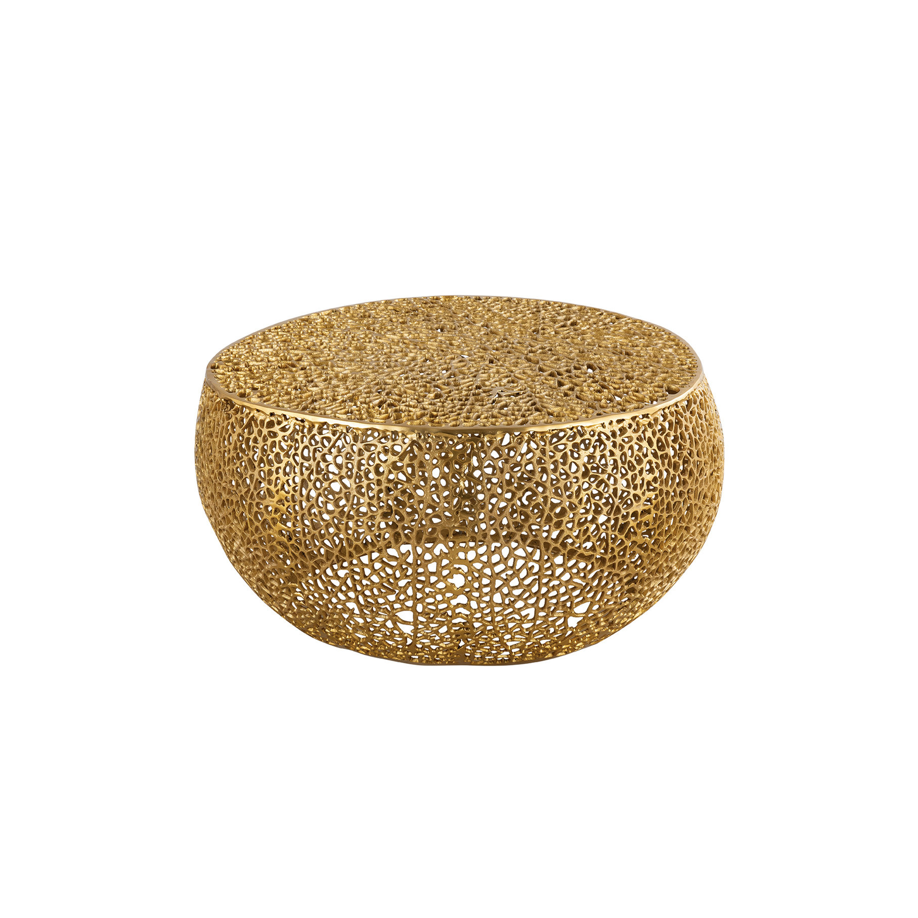 Wrought Studio™ Gold Round Aluminum Coffee Table, 32X32 Inches, 16-Inch ...