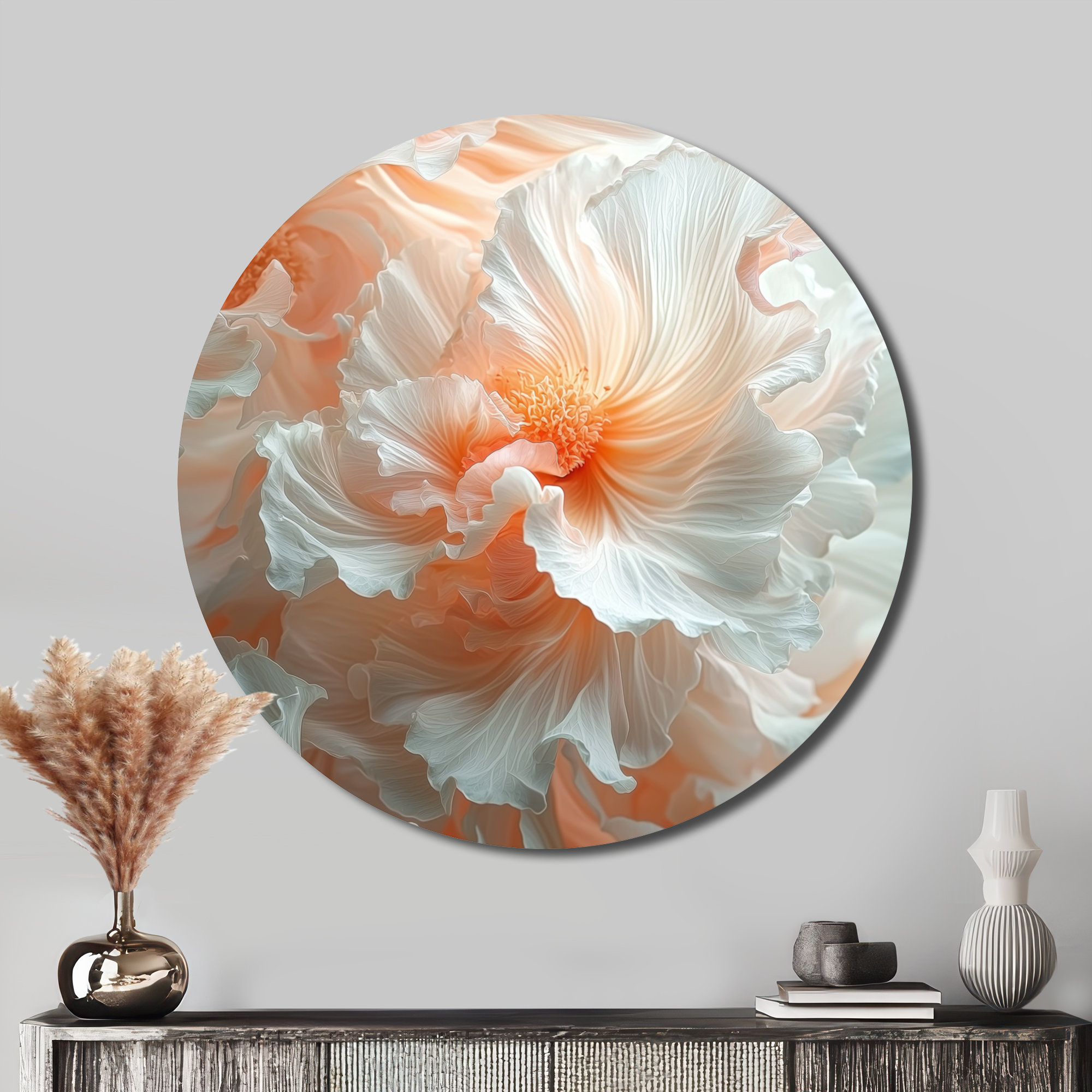 Latitude Run® Abstract Flower Cream Petal Symphony II - Traditional ...