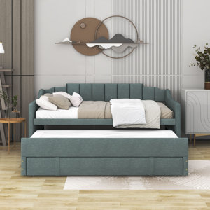 Wildon Home® Nadia Upholstered Daybed with Trundle | Wayfair