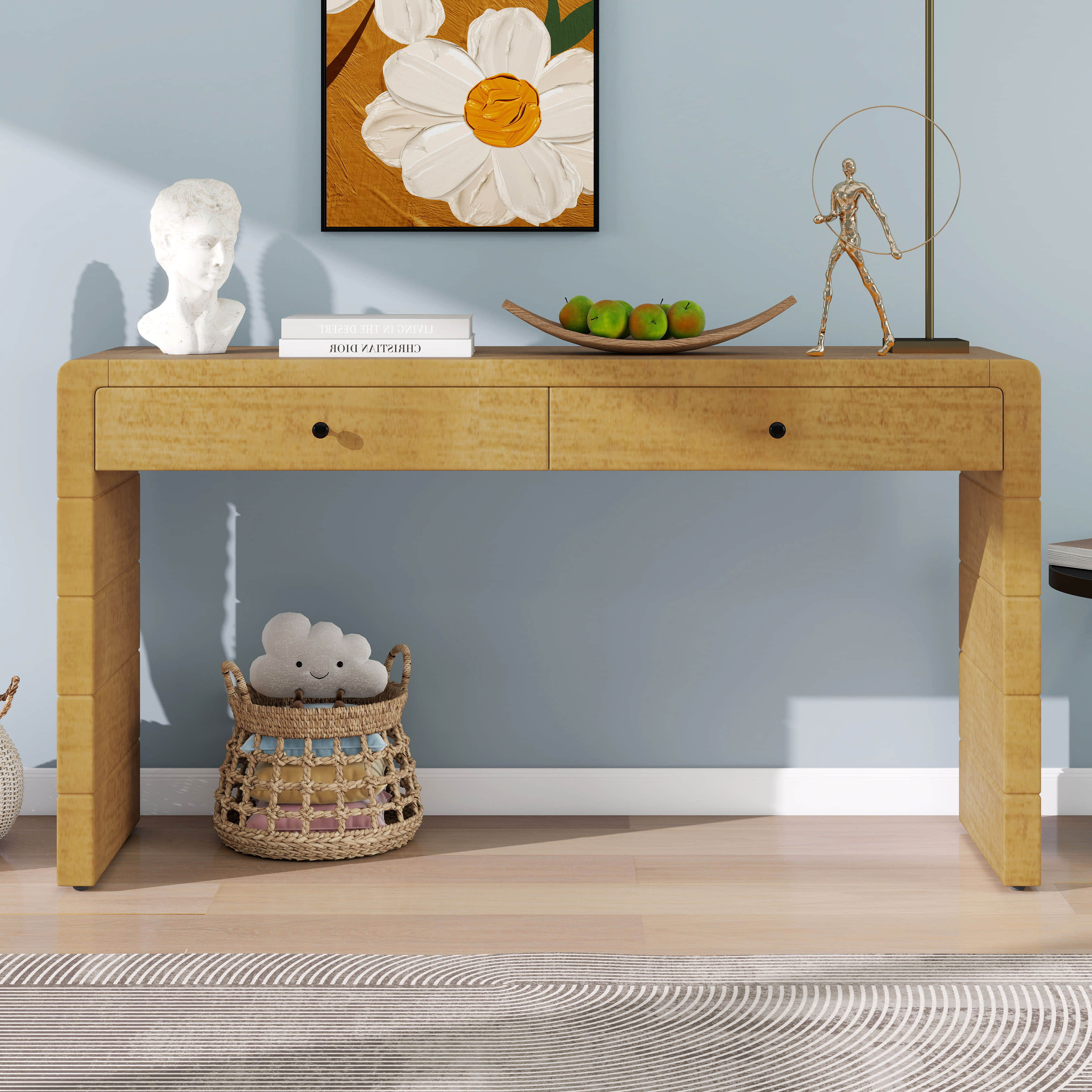 Ophelia & Co. Console rustique avec 2 tiroirs de rangement, tables de ...