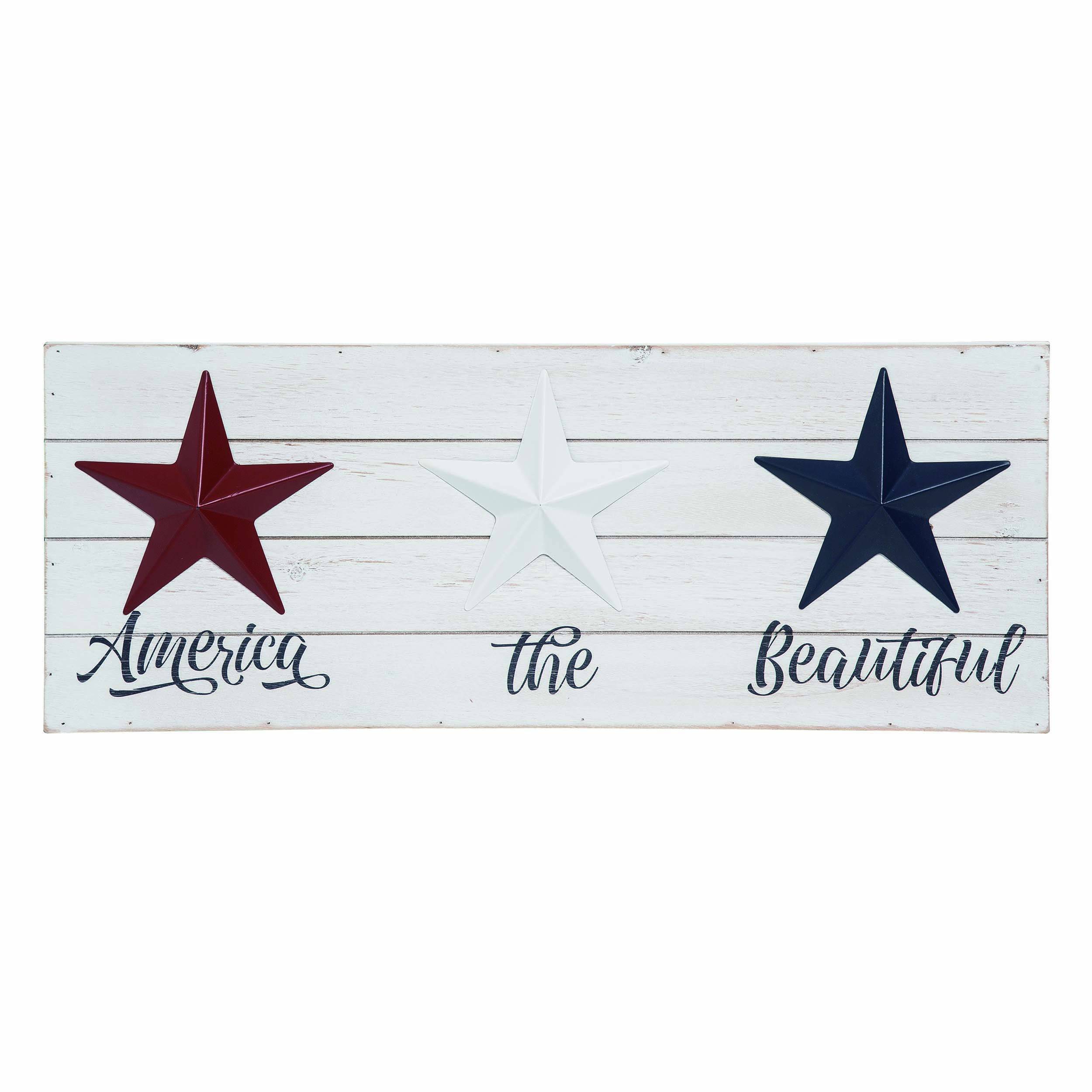 Union Rustic Wood 23.62 in. Multicolor Patriotic Americana Barn Star ...