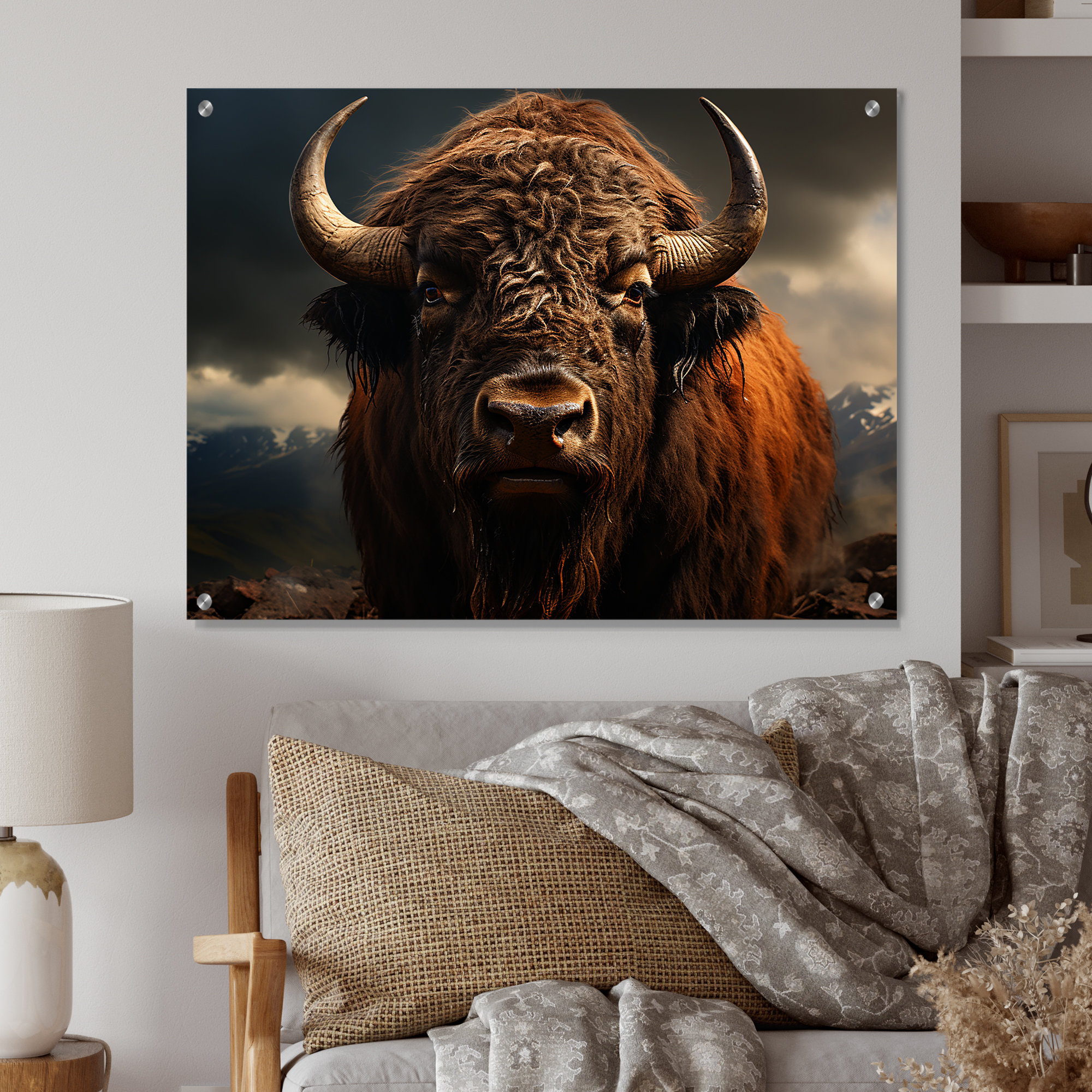 Loon Peak® Buffalo Portrait - Bison Acrylic Wall Art Decor - Wayfair Canada
