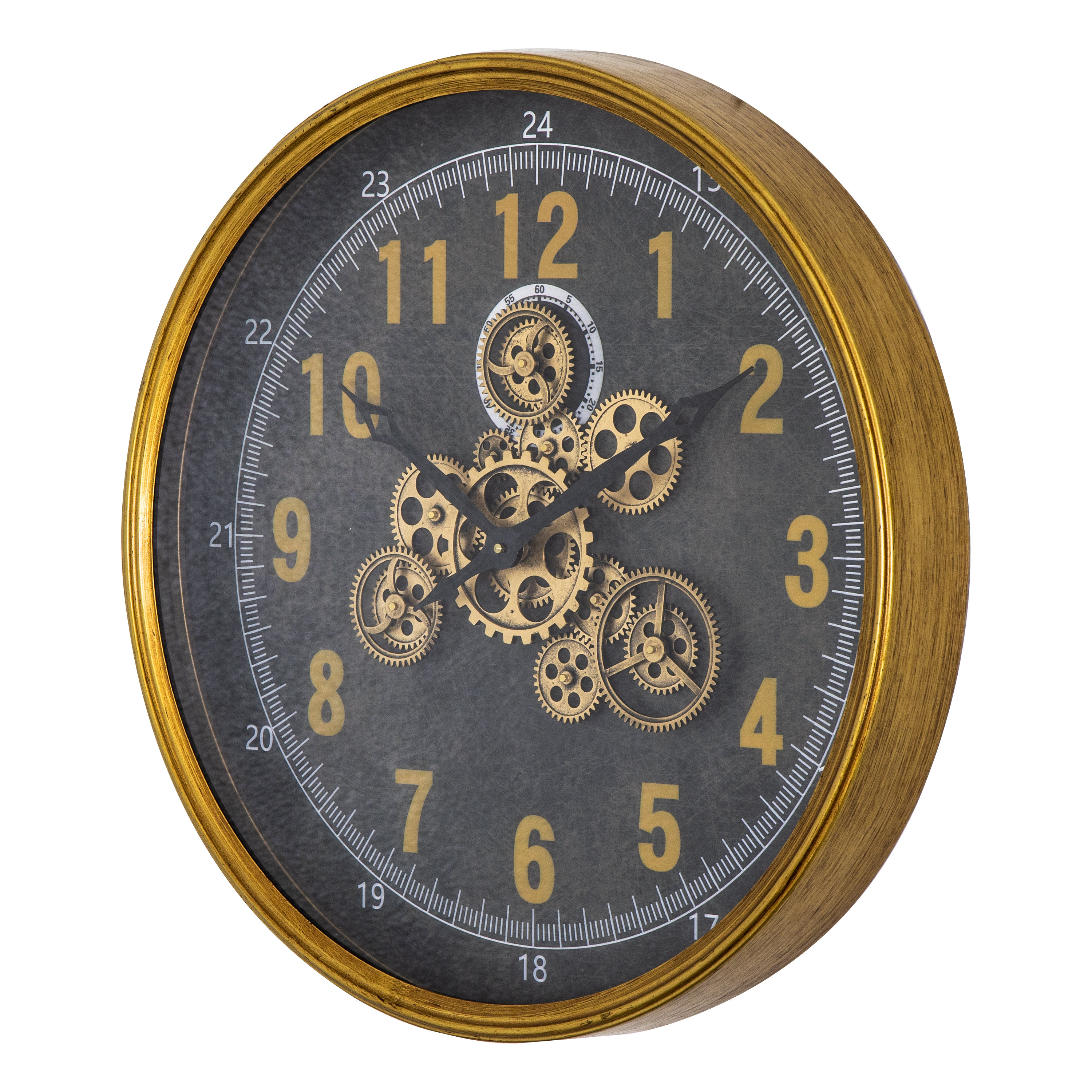 Trent Austin Design® 24" Vintage Dark Round Clock With Open Moving ...