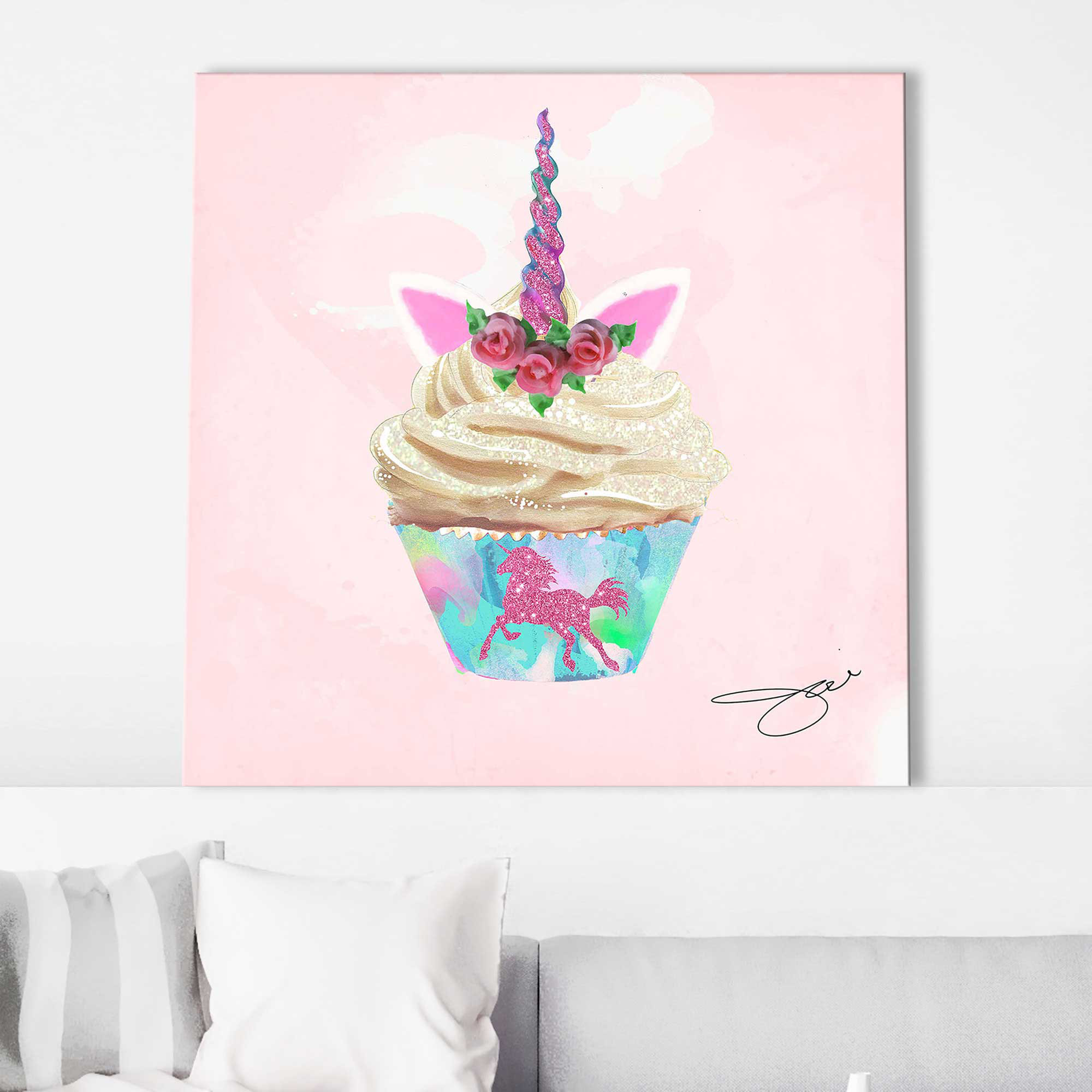 House of Hampton Sweet Unicorn (Square) by - Graphic Art on Canvas ...