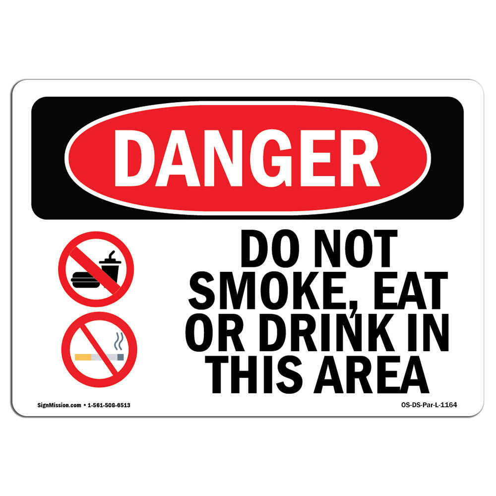 SignMission Do Not Smoke Eat or Drink in This Area Sign | Wayfair