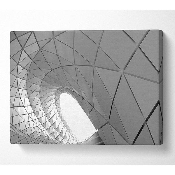 Metro Lane Swirl Of Geometric Shapes On Building - Wrapped Canvas ...