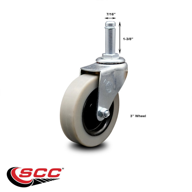 Service Caster 3 Inch Thermoplastic Rubber Wheel 1-3/8 Grip Ring Stem ...
