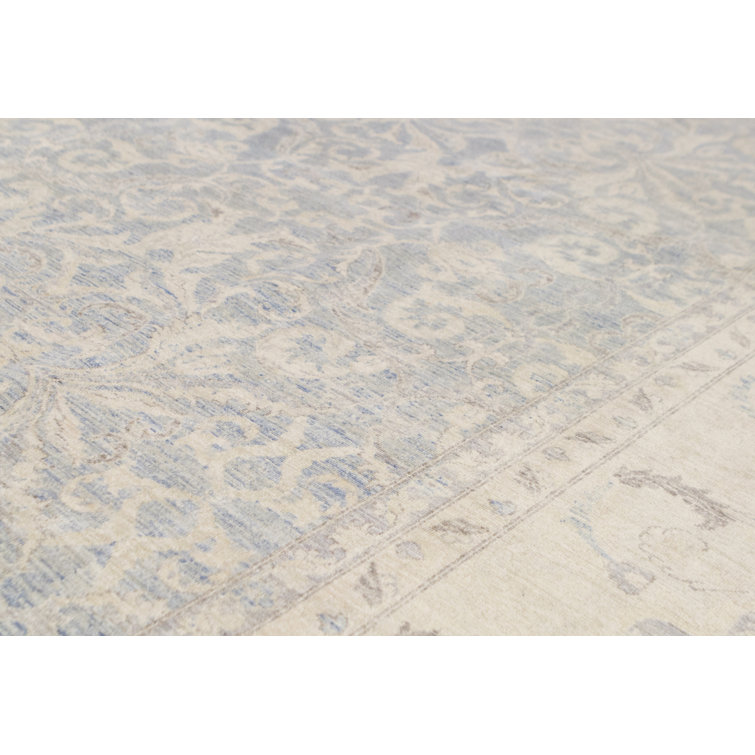 Bokara Rug Co., Inc. Hand-Knotted High-Quality Light Blue and Ivory ...