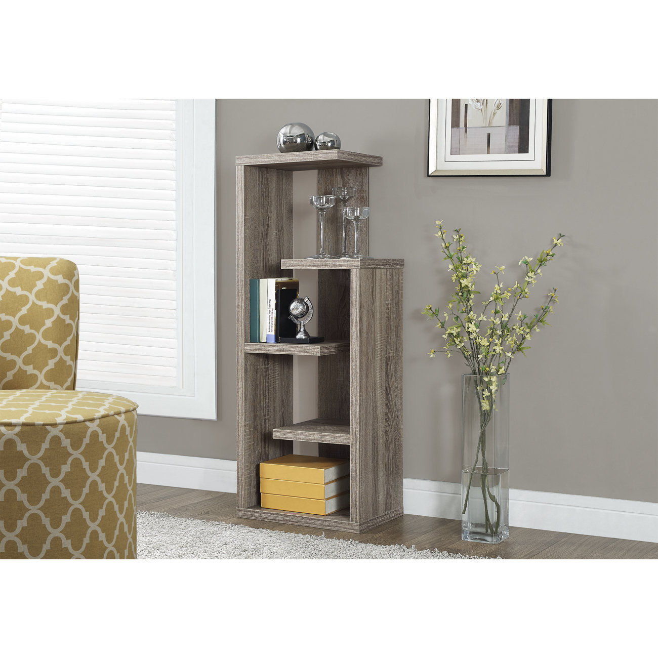 Latitude Run® Versatile 4-Tier Bookshelf For Office And Bedroom ...