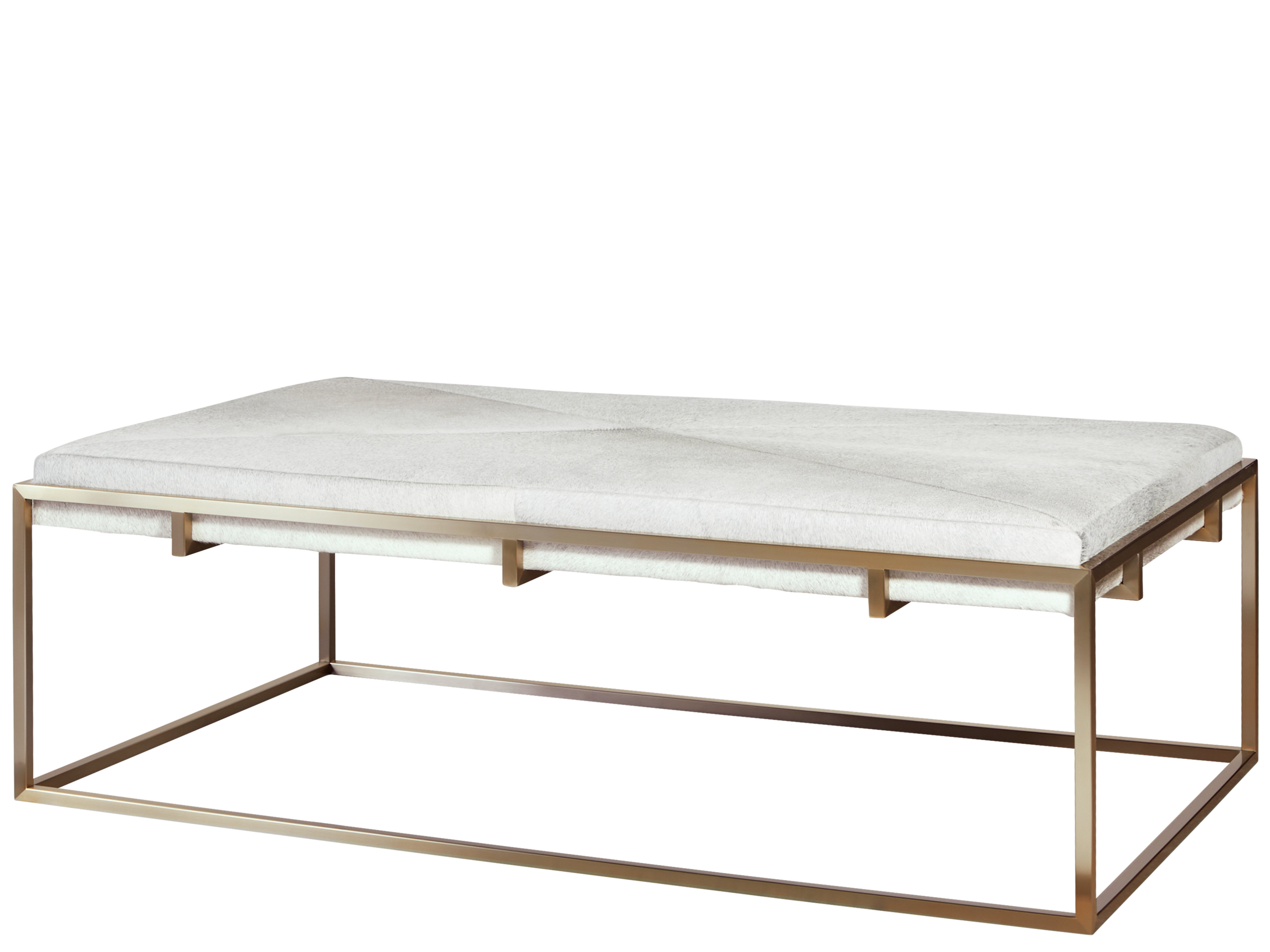 Universal Furniture Travers 58" Wide Genuine Leather Tufted Rectangle ...