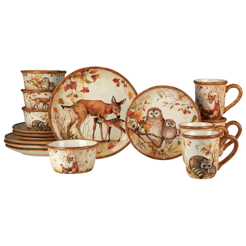 Certified International Pine Forest 16Pc Dinnerware Set & Reviews | Wayfair
