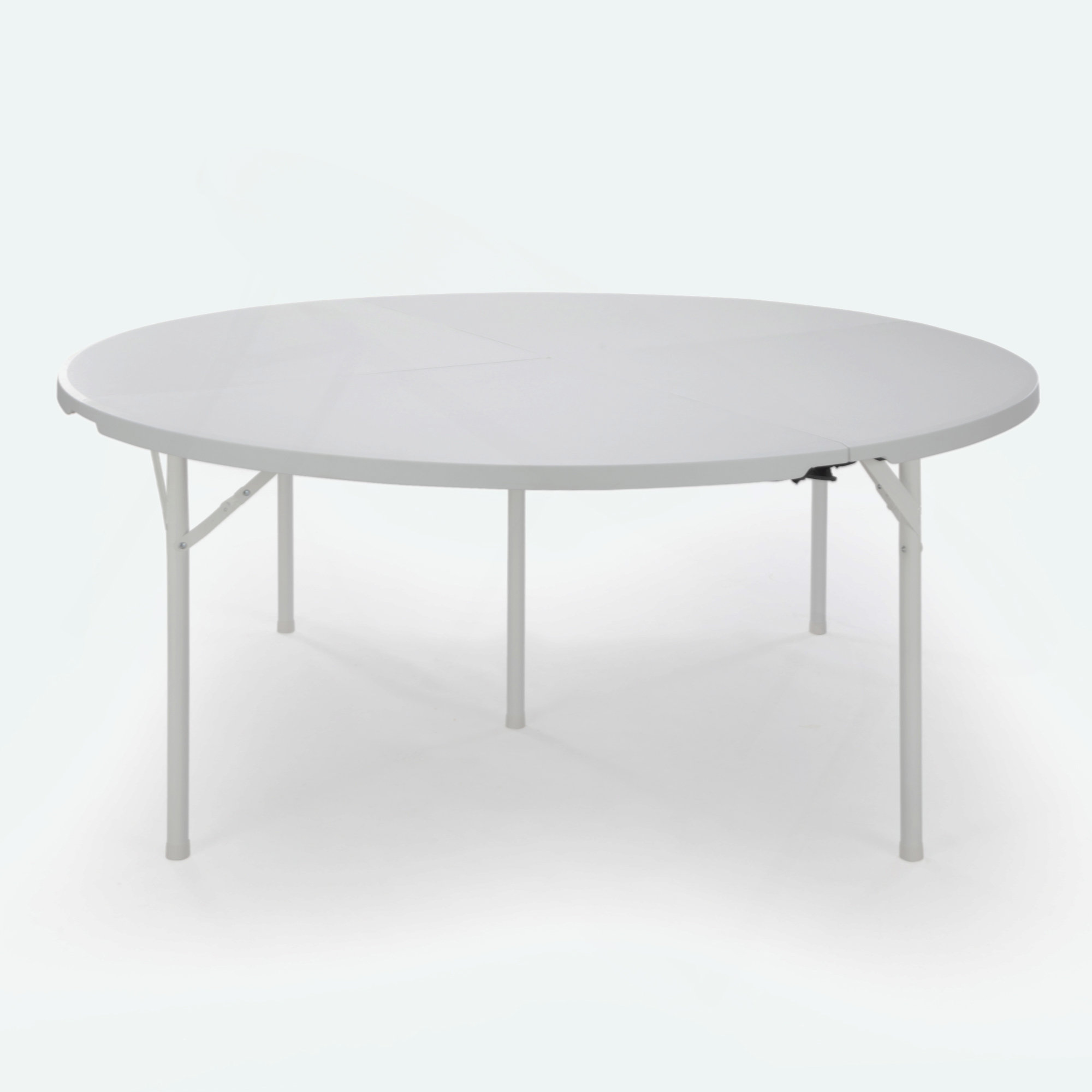 Arlmont & Co. Round Plastic Folding Table With Carrying Handle, 66 ...