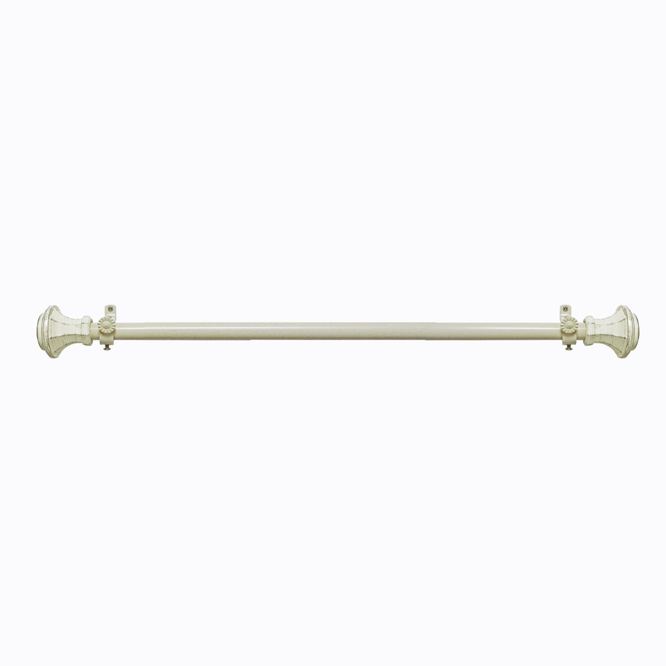 Woven Trends Cream Adjustable 0.75" Diameter Single Curtain Rod | Wayfair