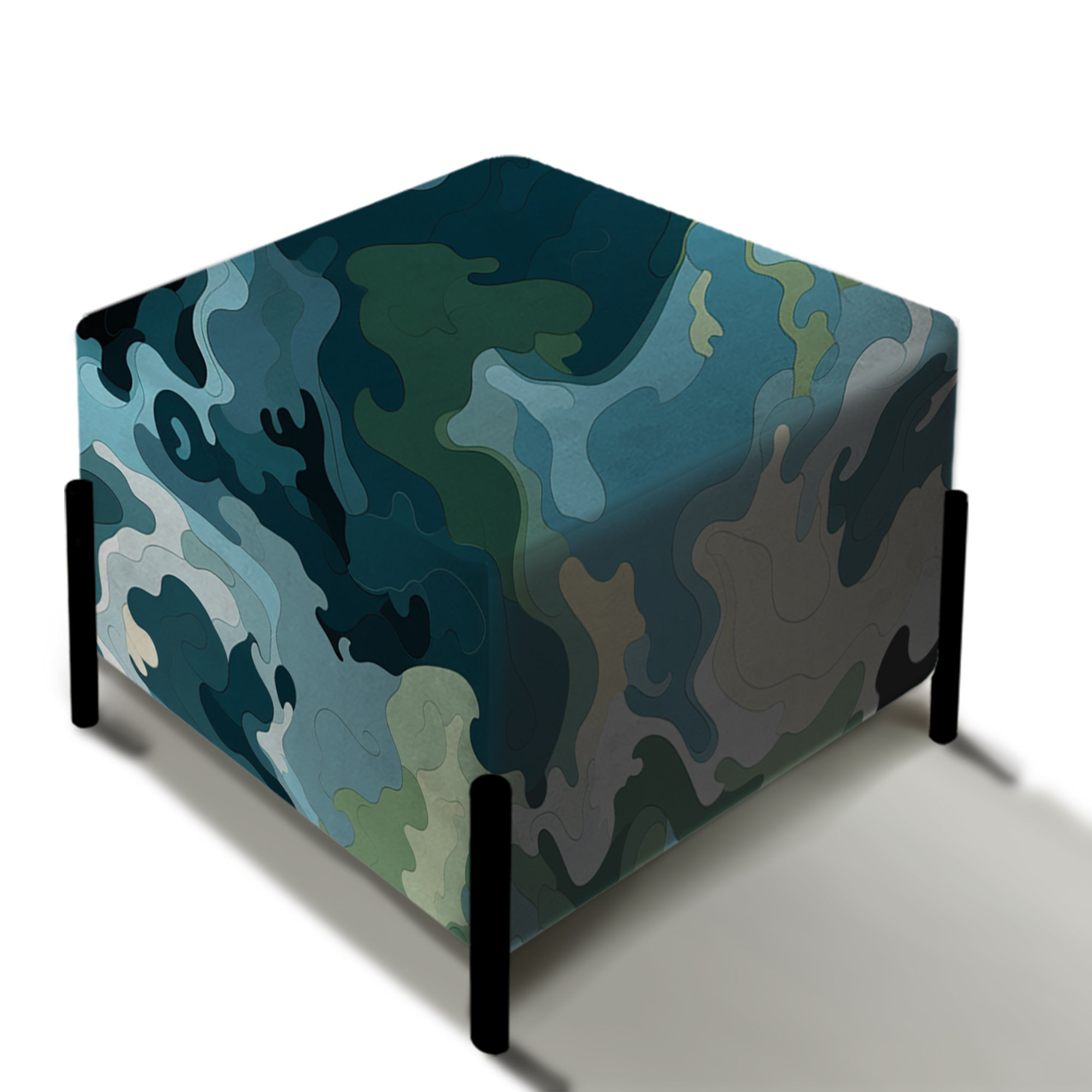 Design Art Nomadic Patterns - Camouflage Square Ottoman | Wayfair