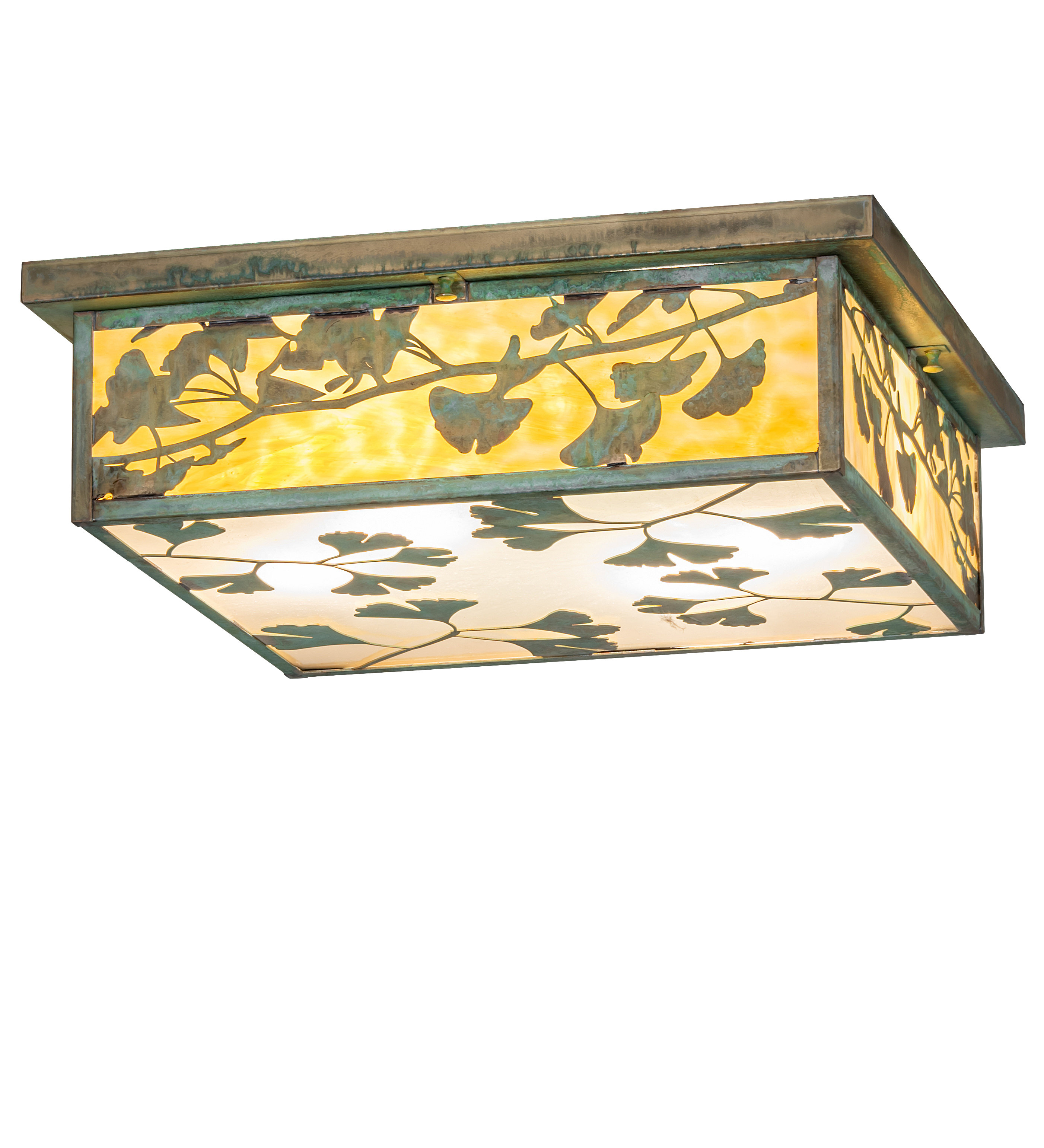 August Grove® 20" Square Hyde Park Ginkgo Flushmount | Wayfair