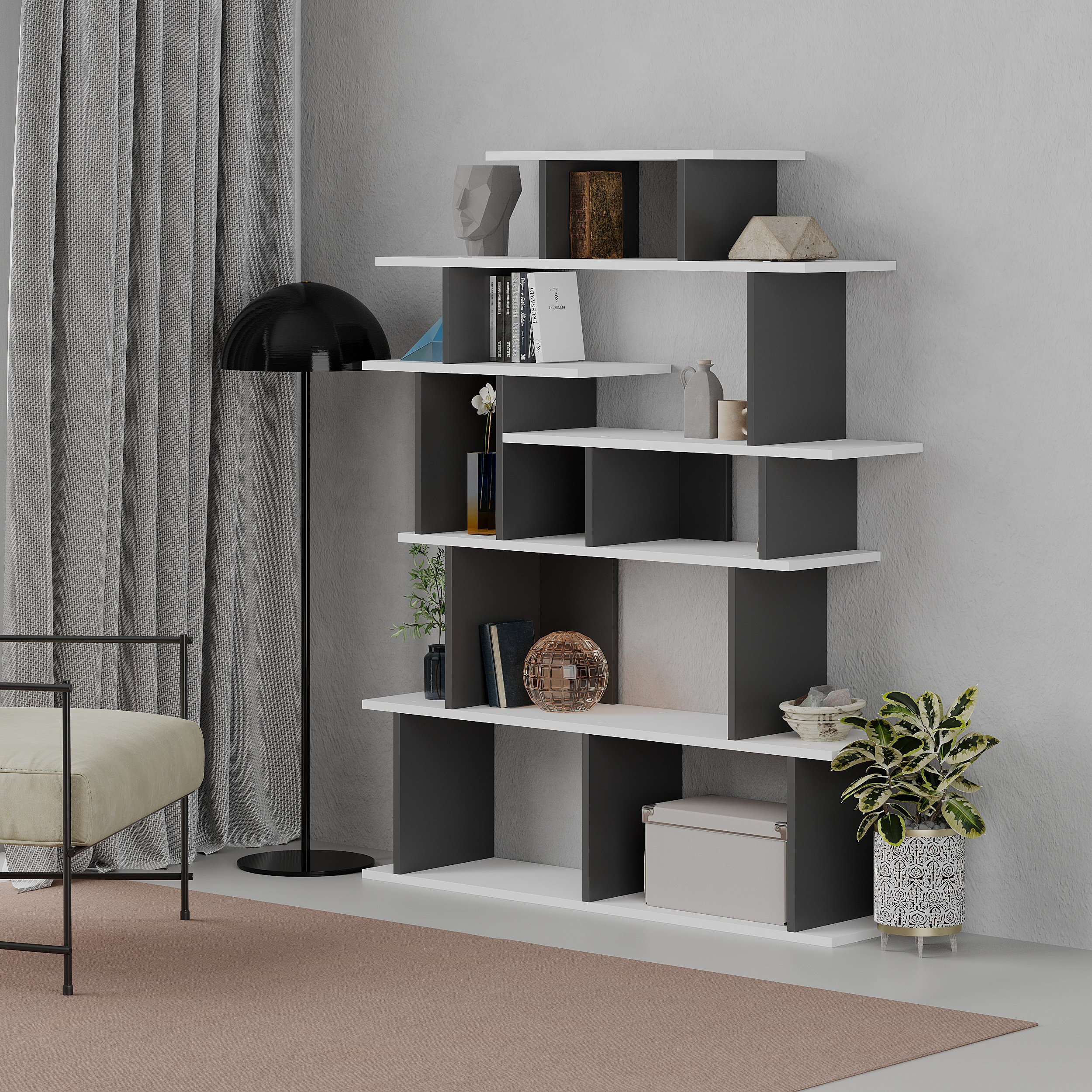 Ebern Designs Avalinn Freestanding Bookcase | Multi-Level Storage ...