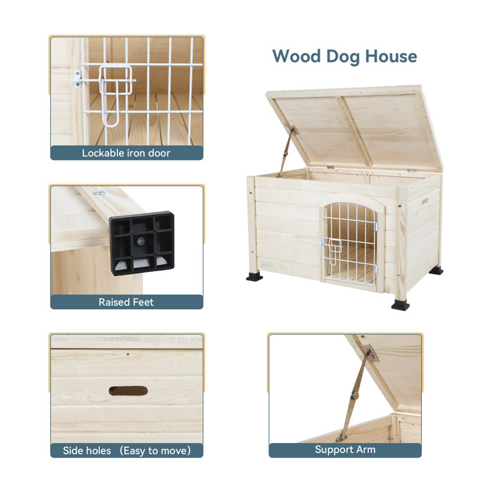 Tucker Murphy Pet™ Cyndia Wood Dog House & Reviews | Wayfair