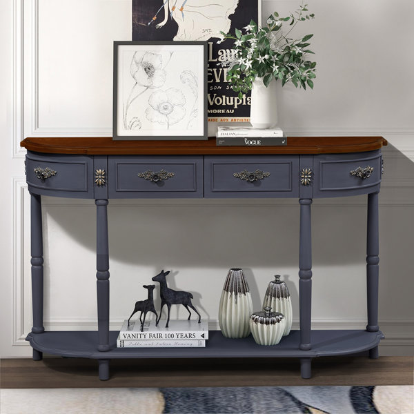 Red Barrel Studio® Retro Curved Wood Jazzabelle Table, 52 Inch Circular ...