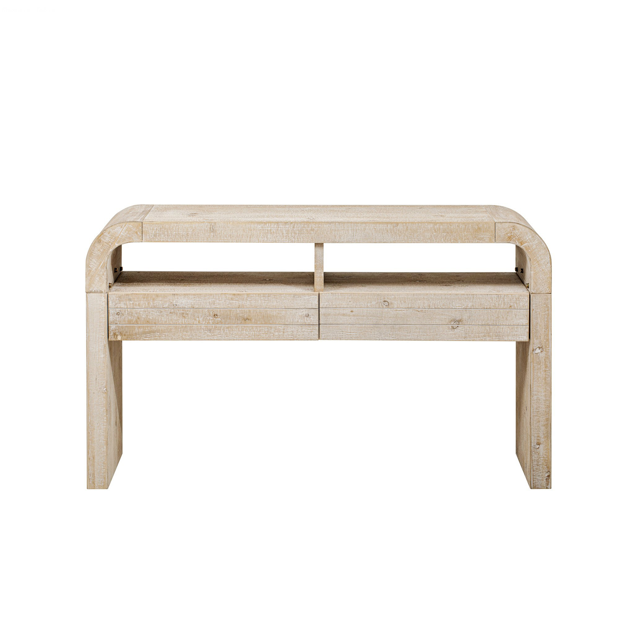 Gracie Oaks Console Table, Entryway Table, Curved Table With 2 Drawers ...