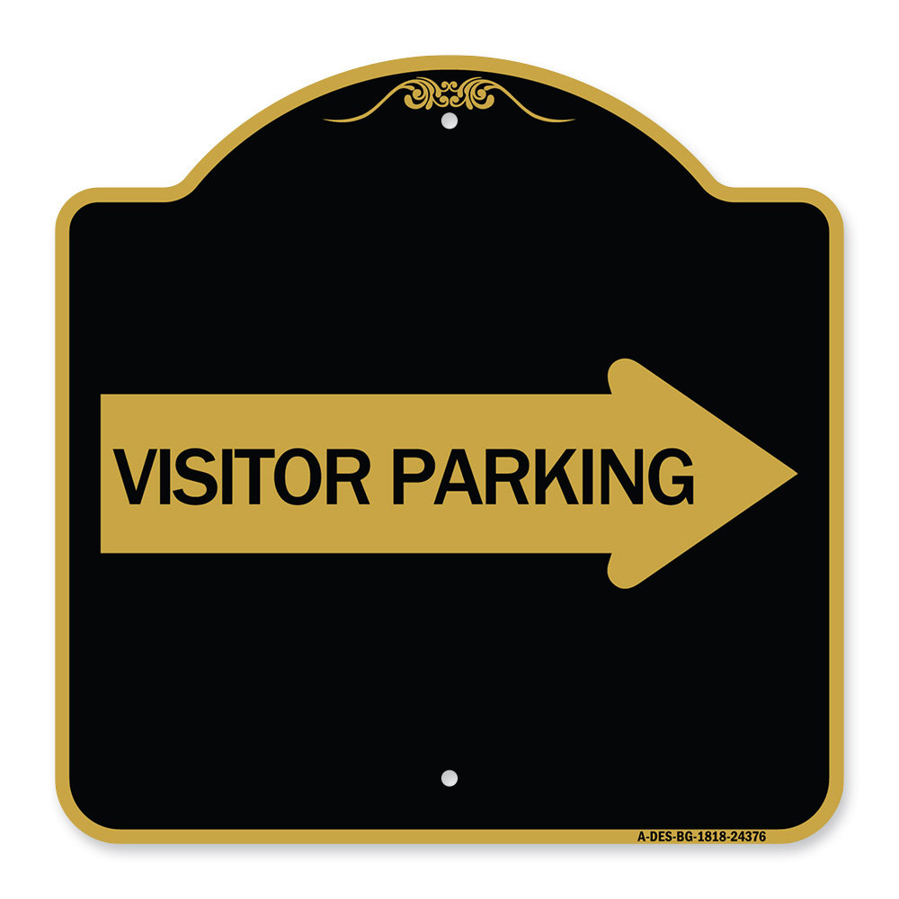 Signmission Designer Series Sign - Visitor Parking (With Right Arrow ...