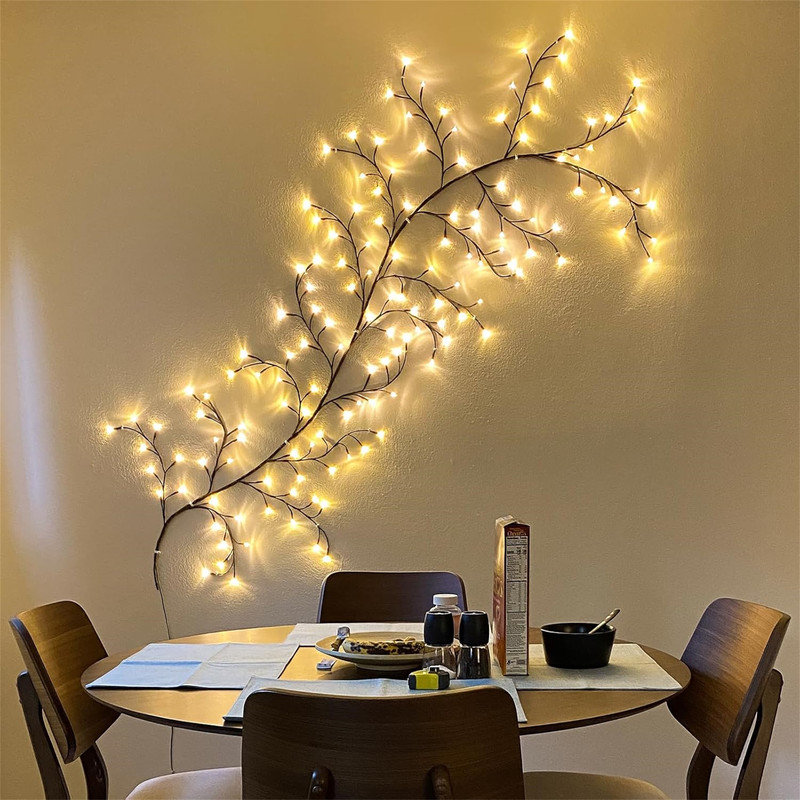 The Holiday Aisle® Lighted Artificial Twinkling Vines,144 LED for ...
