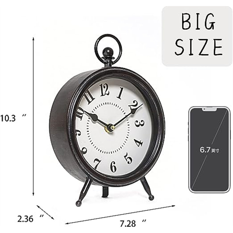 Alcott Hill® Analog Metal Quartz Tabletop Clock in | Wayfair