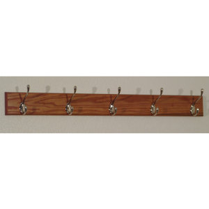 Charlton Home® Solid Wood Wall 5 - Hook Wall Mounted Coat Rack ...