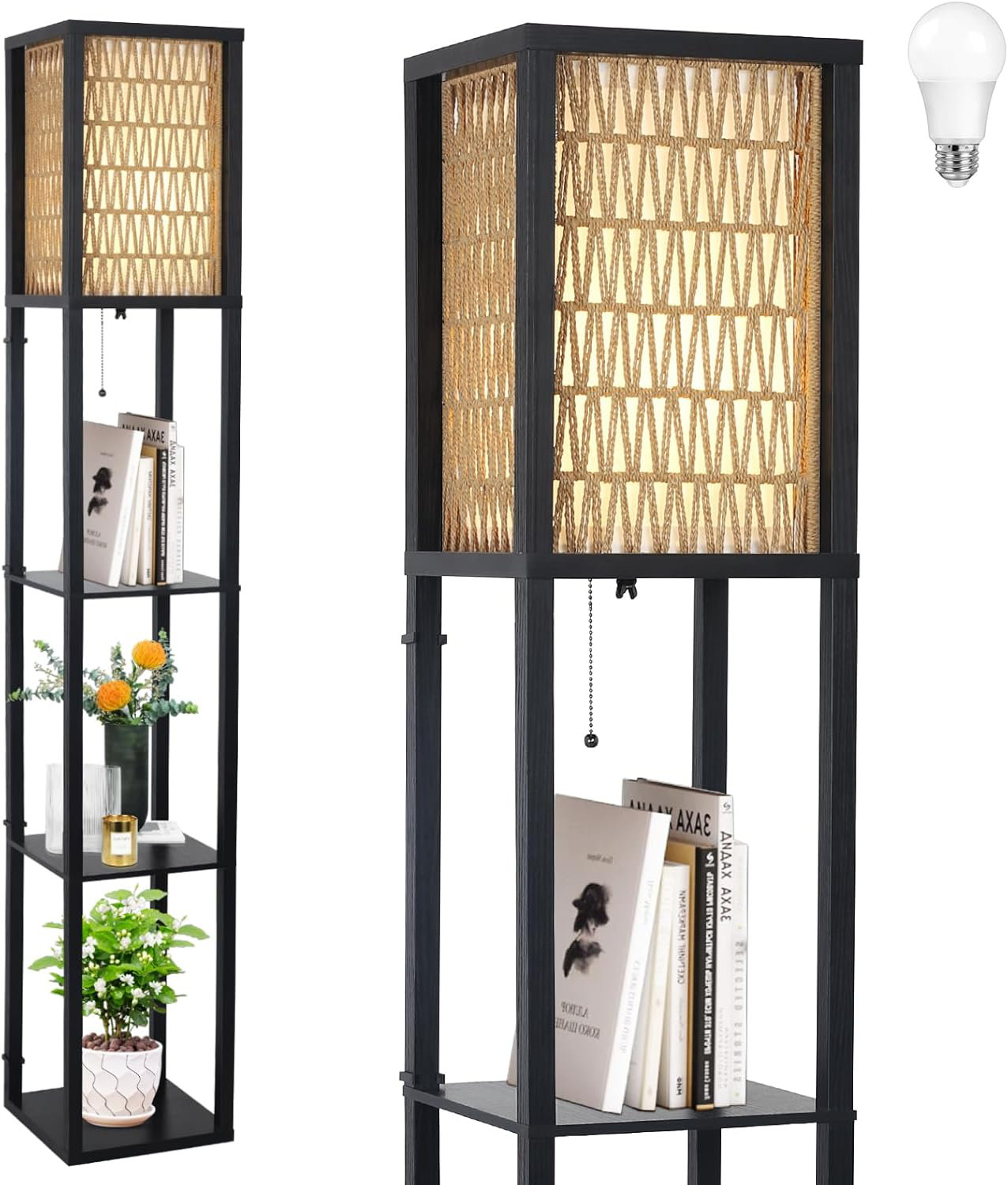 Bay Isle Home™ Floor Lamp With Shelves Corner Floor Lamps Boho Floor ...