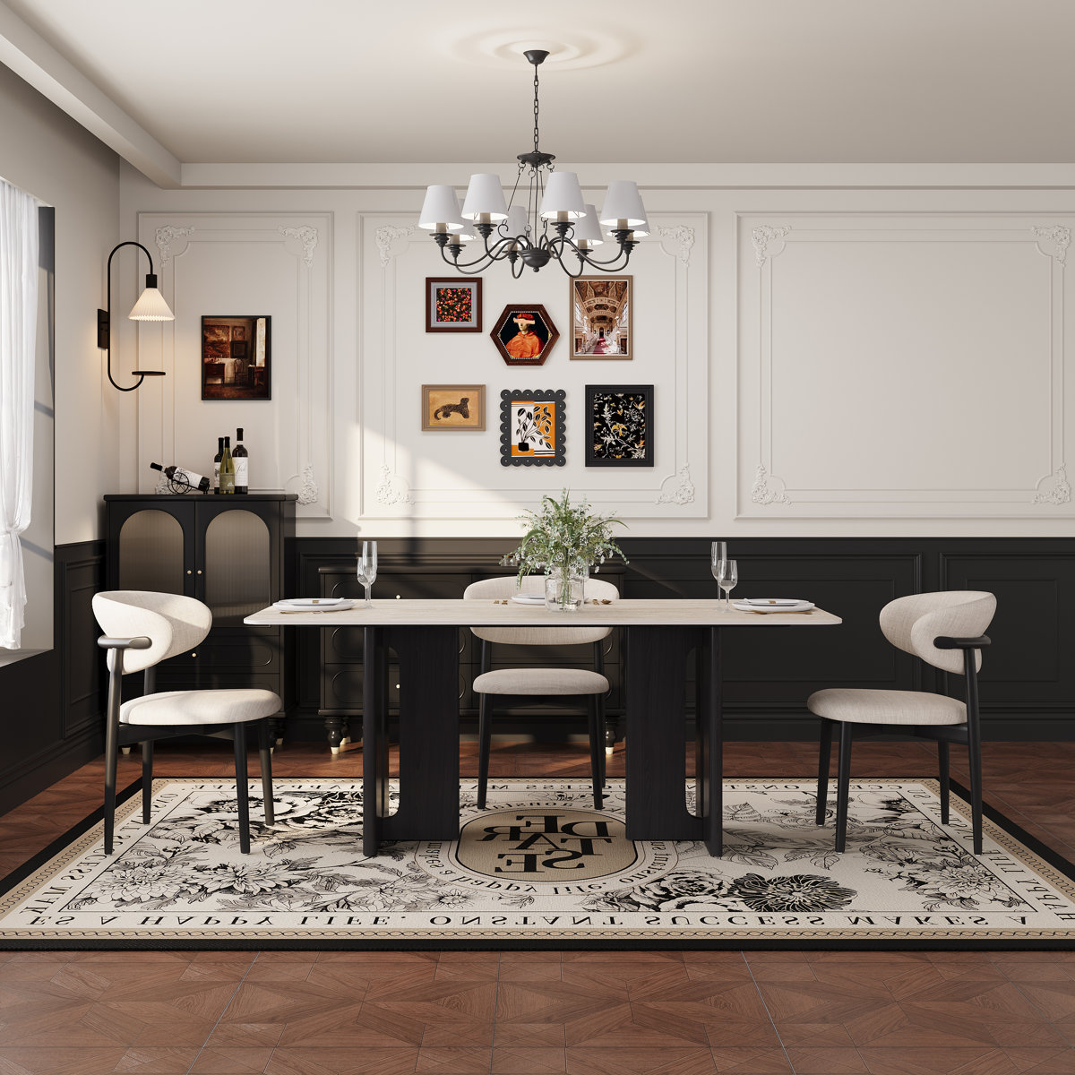 Latitude Run® 63-inch Modern Travertine-style Sintered Stone Dining ...